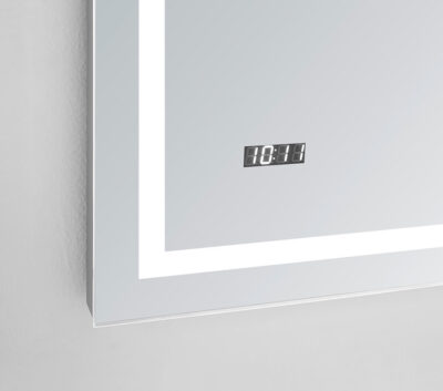 Bathroom Mirror with Digital Clock by Aquadom: Timely & Modern
