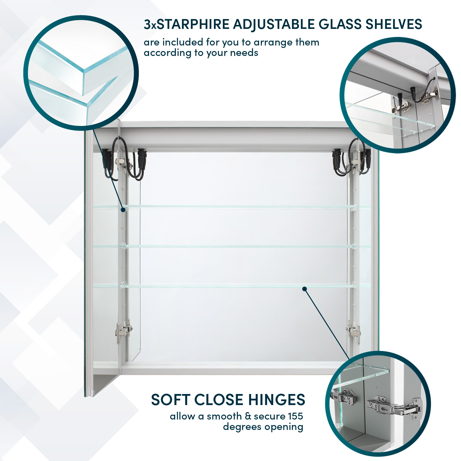 Royale Basic Q 30x30 LED Lighted Medicine Cabinet by Aquadom