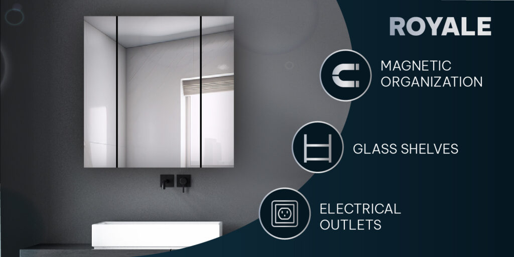 Royale Medicine Cabinet Collection: Magnetic Organizer, Magnifier